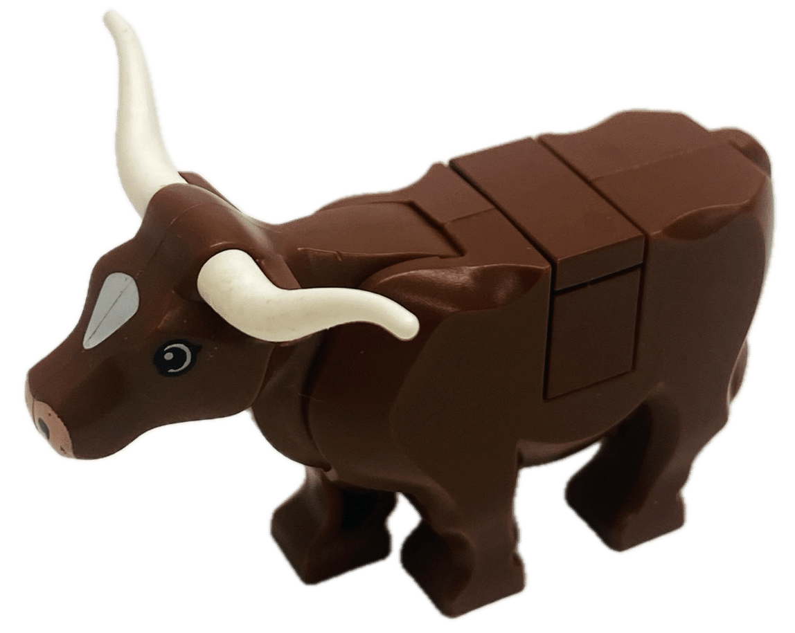 LEGO Animal Cow Reddish Brown with Long Horns – BrickResales