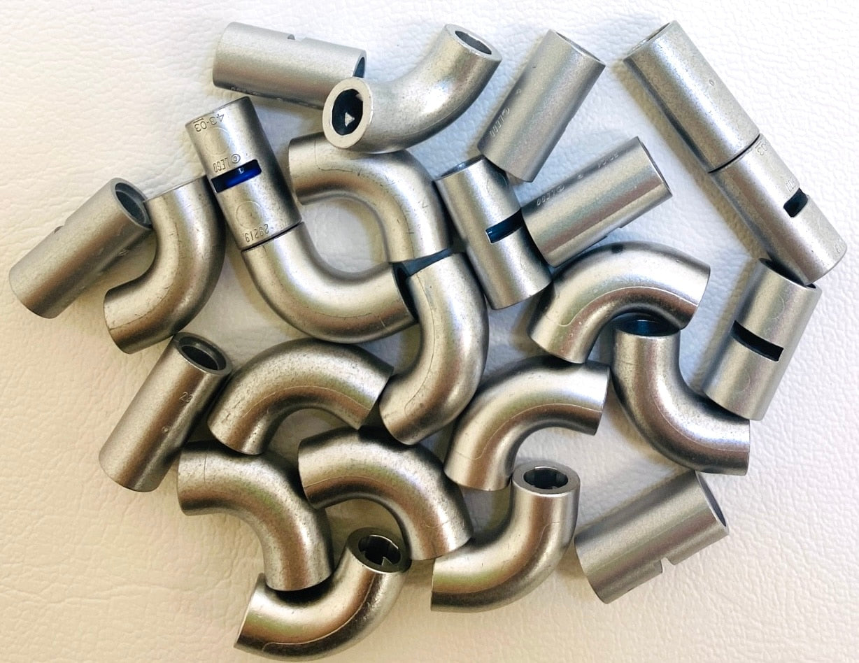 LEGO Metallic Silver Tubes Fun Pack Brick Round Elbow / Macaroni and P ...